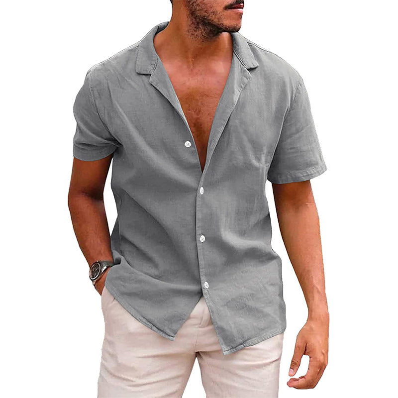 Men'S Tops Casual Button down Shirt Short Sleeve Beach Shirt Summer Me ...